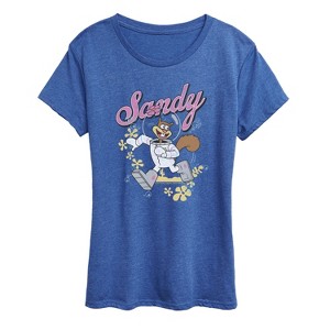 Women's SpongeBob SquarePants Sandy Squirrel Run Short Sleeve Graphic T ...