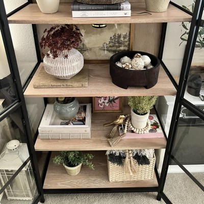 60" Crystal Cove Glass Cabinet Black - Threshold™ Designed With Studio ...