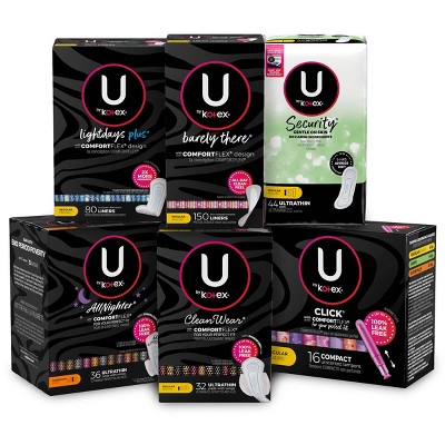 U By Kotex Cleanwear Liners, Pads And Tampons Collection : Target
