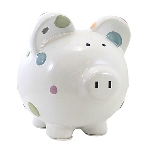Child To Cherish 7.5 Inch Pastel Multi Dot Pig Bank Save Money Piggy Decorative Banks Target