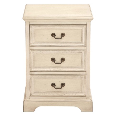 Wood 3 Stack Nightstand Antique Ivory - Olivia & May : Target
