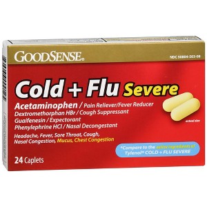 GoodSense Cold and Flu Severe Caplets Multi Symptom Cold and Flu Relief ...