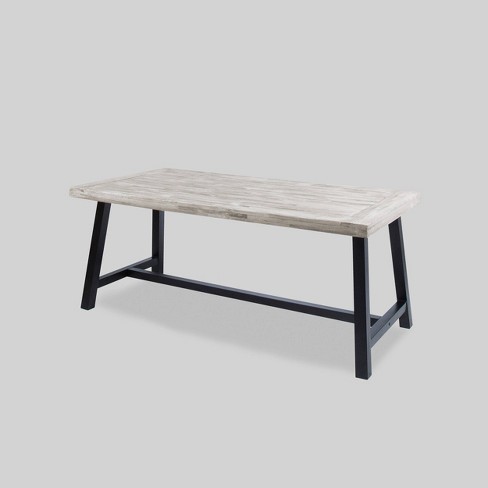 Carlisle Rectangle Acacia Dining Table - Gray - Christopher Knight Home ...
