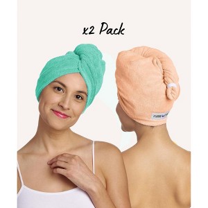 Turbie Twist Microfiber Hair Towel Wrap 2 Pack, Quick Dry Turban for ...