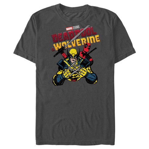 Men's Marvel: Deadpool & Wolverine Fighting Pose T-shirt : Target