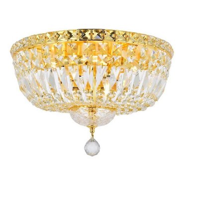 Elegant Lighting Tranquil 6 light Gold Flush Mount Clear Royal Cut ...
