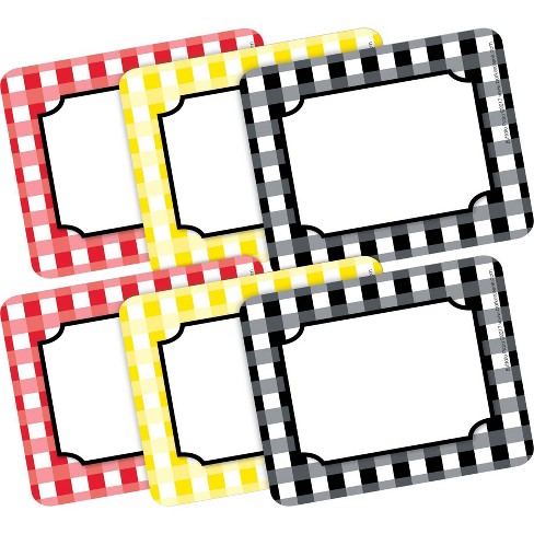 2pk 45ea Buffalo Plaid Remember Me! Self-adhesive Name Tag Labels ...