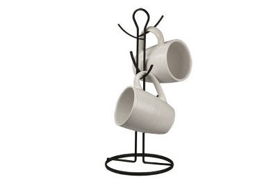 Home Basics Wire Collection 6 Hook Mug Tree, Black : Target