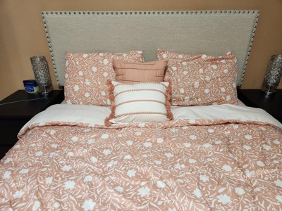 12pc Floral Boho Comforter & Sheets Set Terracotta Pink - Threshold ...