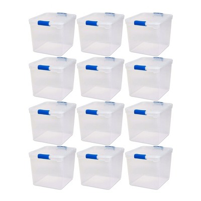 Homz 15.5-quart Plastic Storage Bins With Latching Lids, 12 Pack : Target