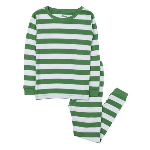 Leveret Two Piece Cotton Christmas Pajamas Striped Green And White 12 ...