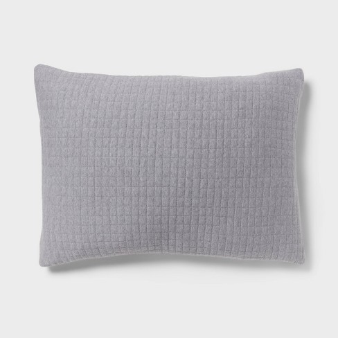 Standard Jersey Quilt Sham Dark Gray - Threshold™: Cotton Knitted ...