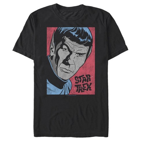 Men's Star Trek: The Animated Series Spock Comic Poster T-shirt - Black ...