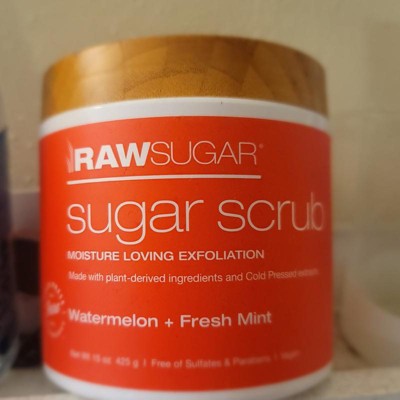Raw Sugar Moisture Loving Sugar Scrub Watermelon + Fresh Mint - 15oz ...