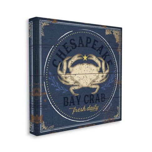 Stupell Industries Vintage Chesapeake Bay Crab Sign Nautical Marine ...