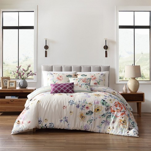 Bebejan Floral Garden 100 Cotton 5 Piece Reversible Comforter Set Queen