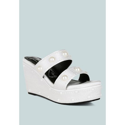 Django Pearl Embellished Wedge Sandals : Target