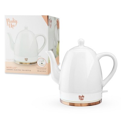 Pinky Up Noelle 1.5 L Ceramic Electric Tea Kettle, Grey, Rose Gold ...