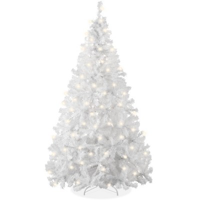 4.5ft Pre-lit Artificial Christmas Tree White Newcastle Fir : Target