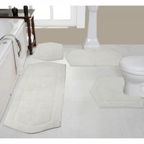 Set Of 4 Waterford Collection Ivory Cotton Tufted Bath Rug Set - Home ...