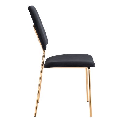 HomeStock 35.8 in H Black Finish Round Wood Frame Straight Armchair Set ...