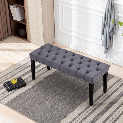 48 Inch Storage Bench Bedside Linen Upholstered Storage Bench With ...