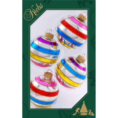 Christmas By Krebs Glass Christmas Tree Ornaments - 67mm/2.63" - Silver ...