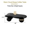 40" Modern Irregular Cloud Coffee Table with 3 Large Ball Legs, Black ...