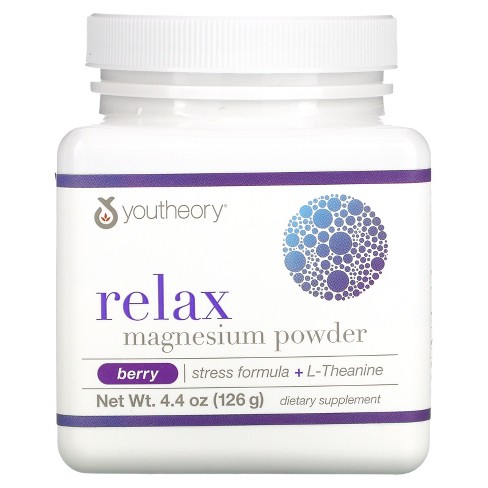 Youtheory Relax, Magnesium Powder, Berry, 4.4 Oz (126 G) : Target