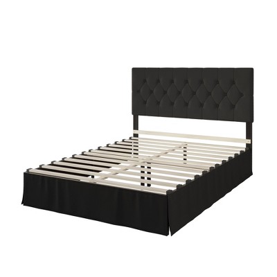 Home Design Full Valdez Upholstered Storage Platform Bed Black : Target