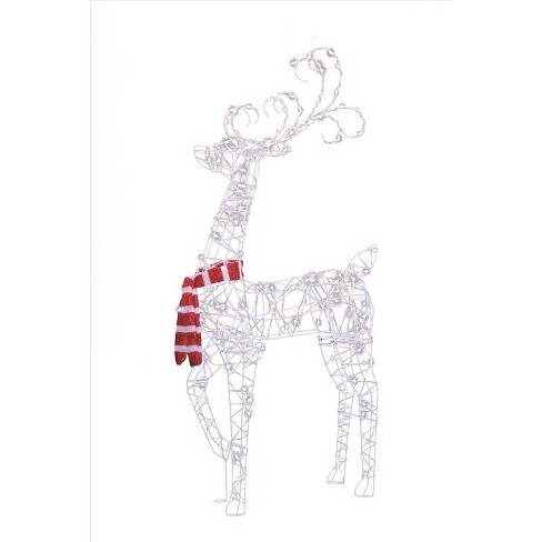 Celebrations Led Cool White 50 In. Ornate Wire Buck Yard Decor : Target
