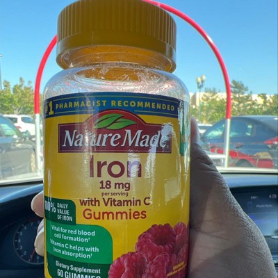 Nature Made Iron Supplement 18mg Per Serving With Vitamin C Gummies ...