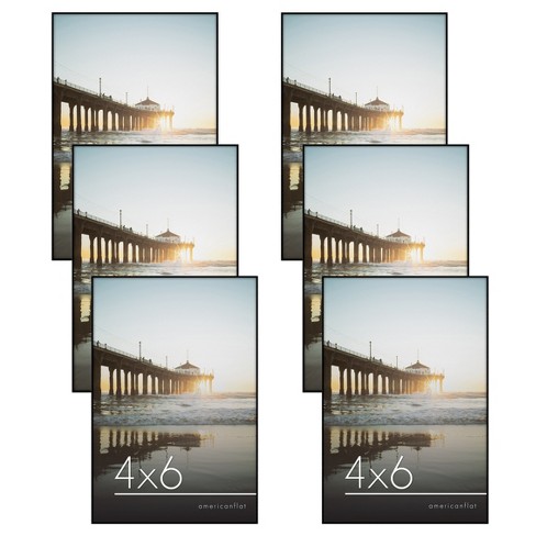 Americanflat Front Loading 4x6 Picture Frames In Black - Set Of 6 Thin ...