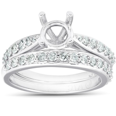 Pompeii3 5/8 Ct Diamond Engagement Ring Setting & Matching Wedding Band ...