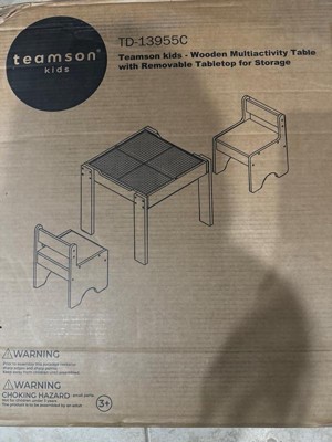 Teamson Kids Multi-activity Table With Reversible Tabletop & Chairs Set ...