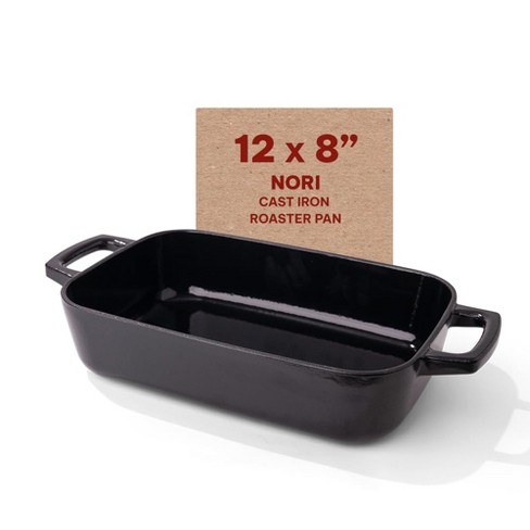 Alva Cookware Nori Rectangular Cast Iron Roaster, Nontoxic Cookware ...