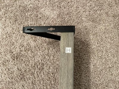 48" Solid Wood Ledge Wall Shelf With Rustic Metal Bracket Driftwood ...