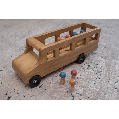 Remley Wooden Toy School Bus With Little People Cpsia Kid Safe Finish ...