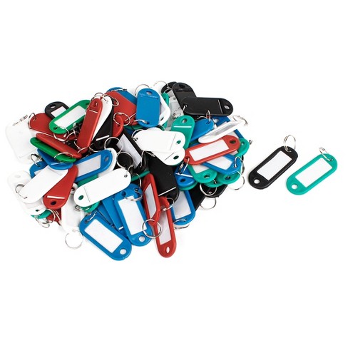 Piccocasa Assorted Color Plastic Key Id Label Metal Keyring 80 Pcs : Target