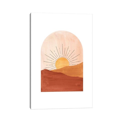 Abstract Geometric Sunset By Whales Way Unframed Wall Canvas - Icanvas ...