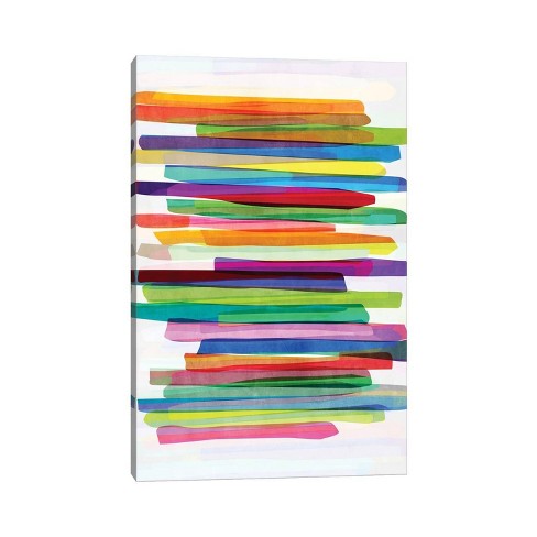 26" X 18" X 1.5" Colorful Stripes I By Mareike Bohmer Unframed Wall ...