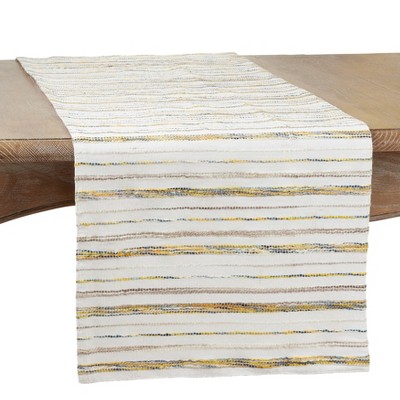 Saro Lifestyle Woven Table Runner With Striped Design, Multicolored, 16 ...