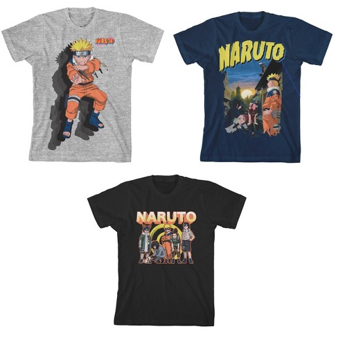 Naruto Multi-character Youth 3-pack Crew Neck Short Sleeve T-shirts ...