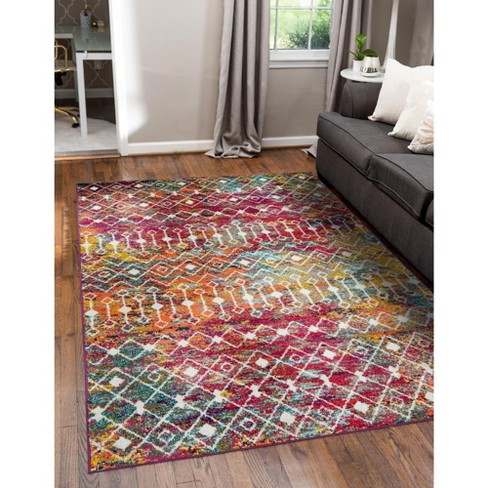 Unique Loom 6' 0 X 9' 0 Alaoui Geometric Trellis Multi Area Rug : Target