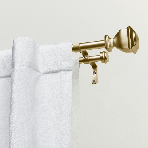 Exclusive Home Napoleon Double Curtain Rod And Finial Set, Gold ...