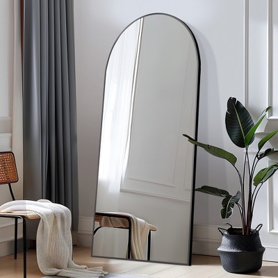 Dovelina Metal Framed Arched Full Length Mirror Leaning Mirror - 63"x27 ...