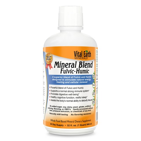 Vital Earth Minerals - Fulvic Humic Mineral Blend, Vegan Liquid Ionic ...