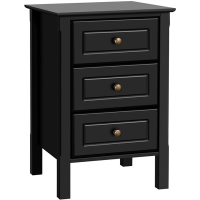 Yaheetech 3 Drawer End Table With Solid Wood Legs For Living Room ...
