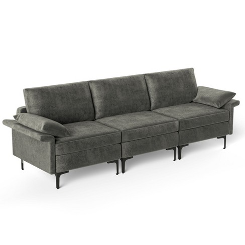 Costway Modern Modular Fabric 3-seat Sofa Couch Living Room Furniture ...