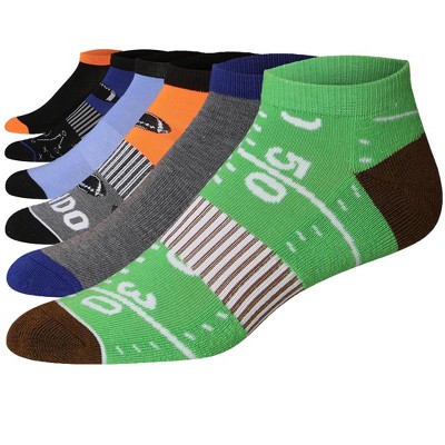 JAMES FIALLO Men's 6-Pairs Low Cut Athletic Grey Black Striped Football ...